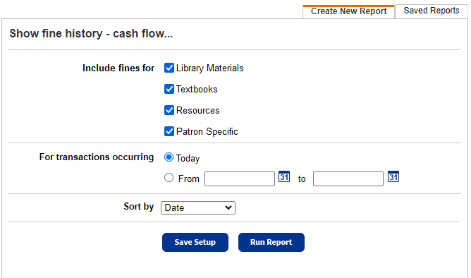Generate a Fine History Report