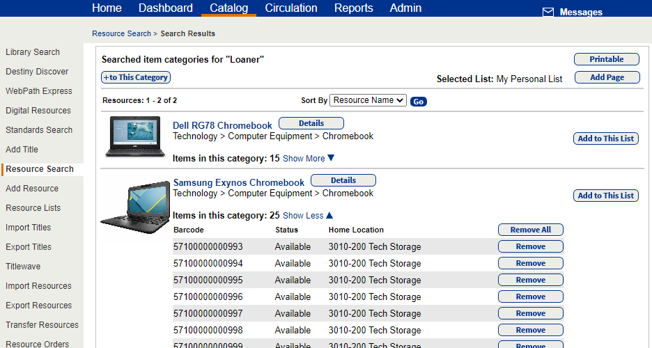 Manage Item Categories